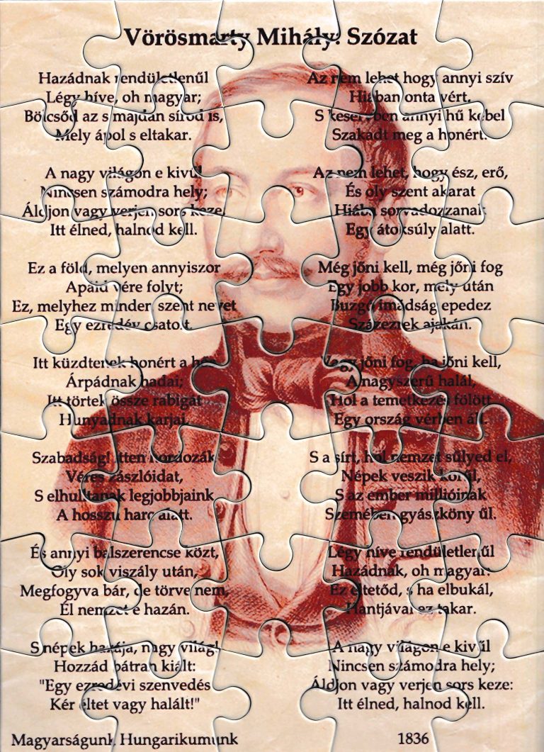 Vörösmarty Mihály Szózat puzzle - Magyarságunk Hungarikumunk